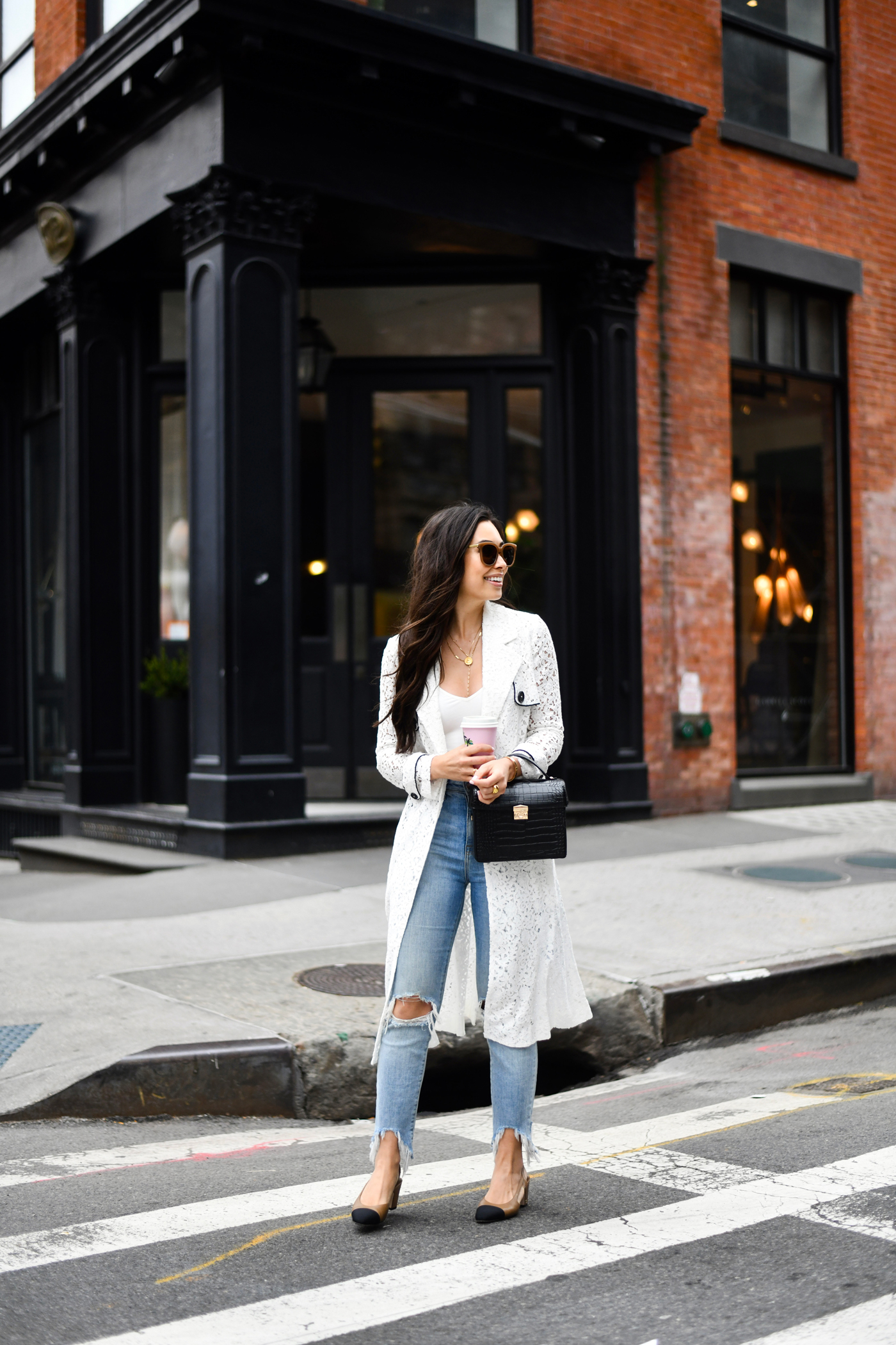 A White Lace Trench Coat & A Spring Outfit - With Love From Kat