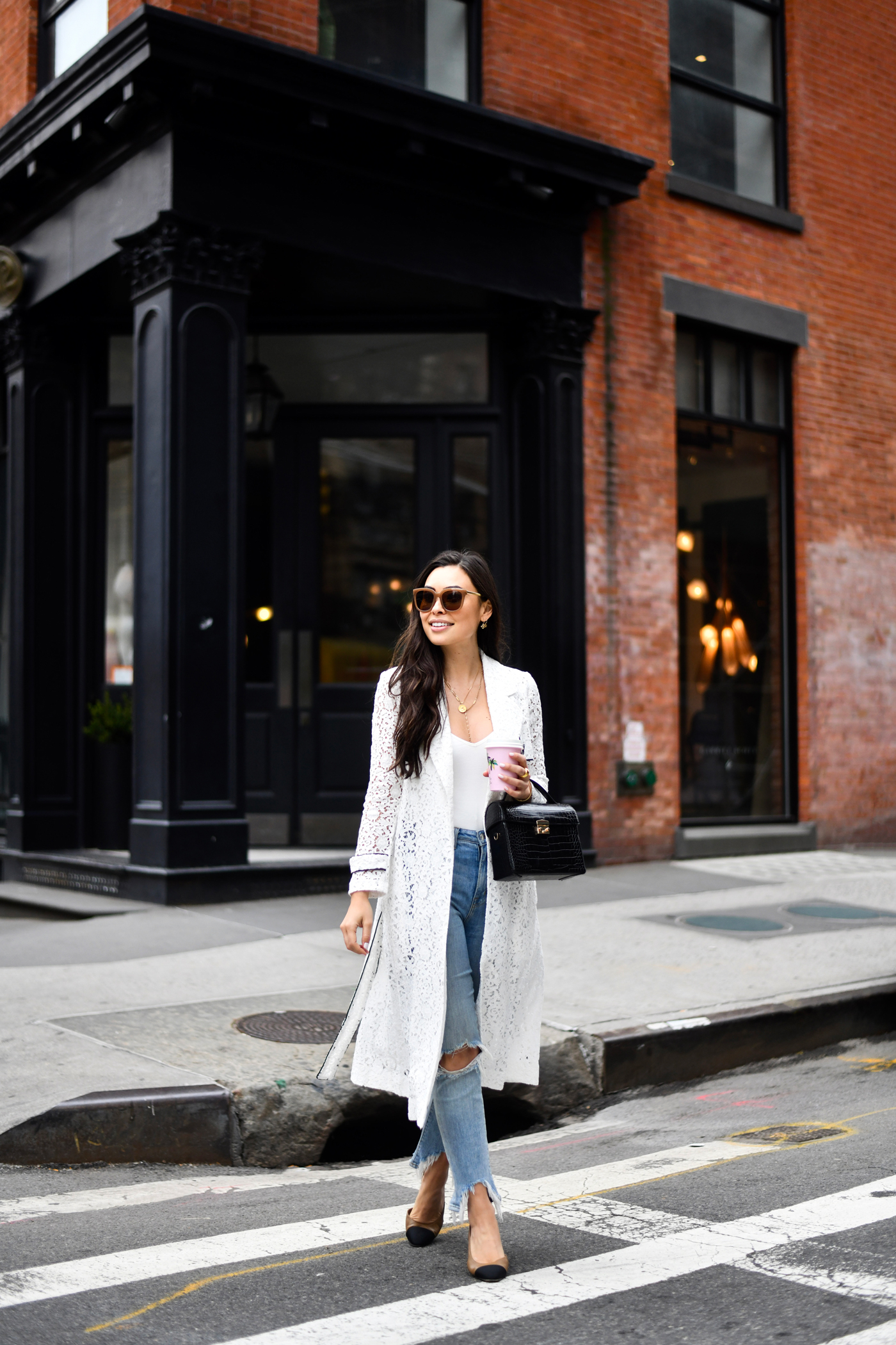 A White Lace Trench Coat & A Spring Outfit - With Love From Kat