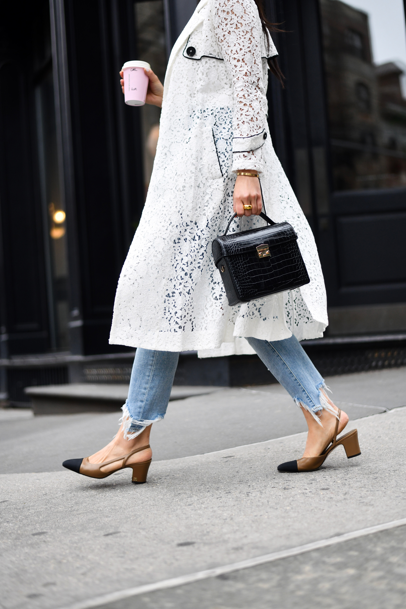 A White Lace Trench Coat & A Spring Outfit - With Love From Kat